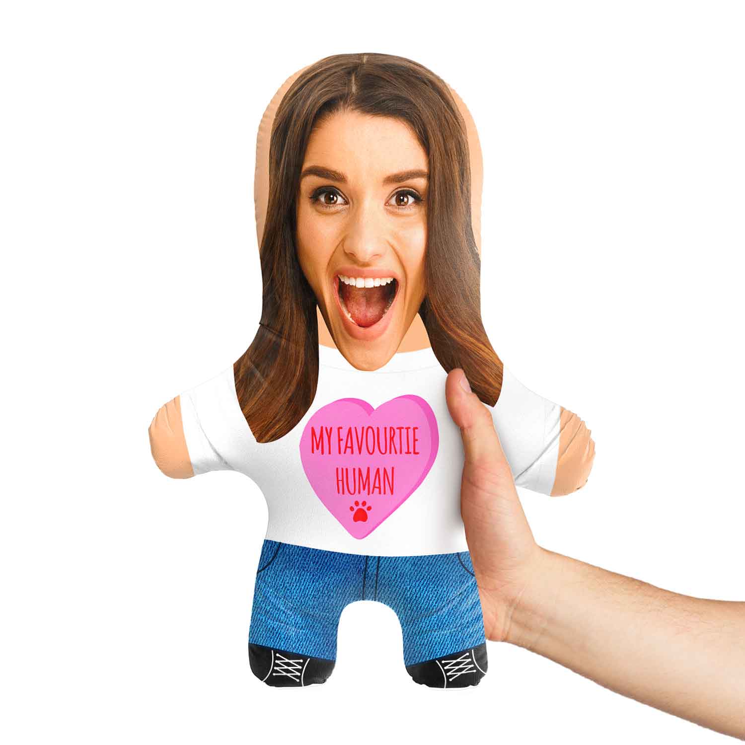 My Favourite Human Dog Toy Face Pillow | Personalised Dog Toy – Snugzy