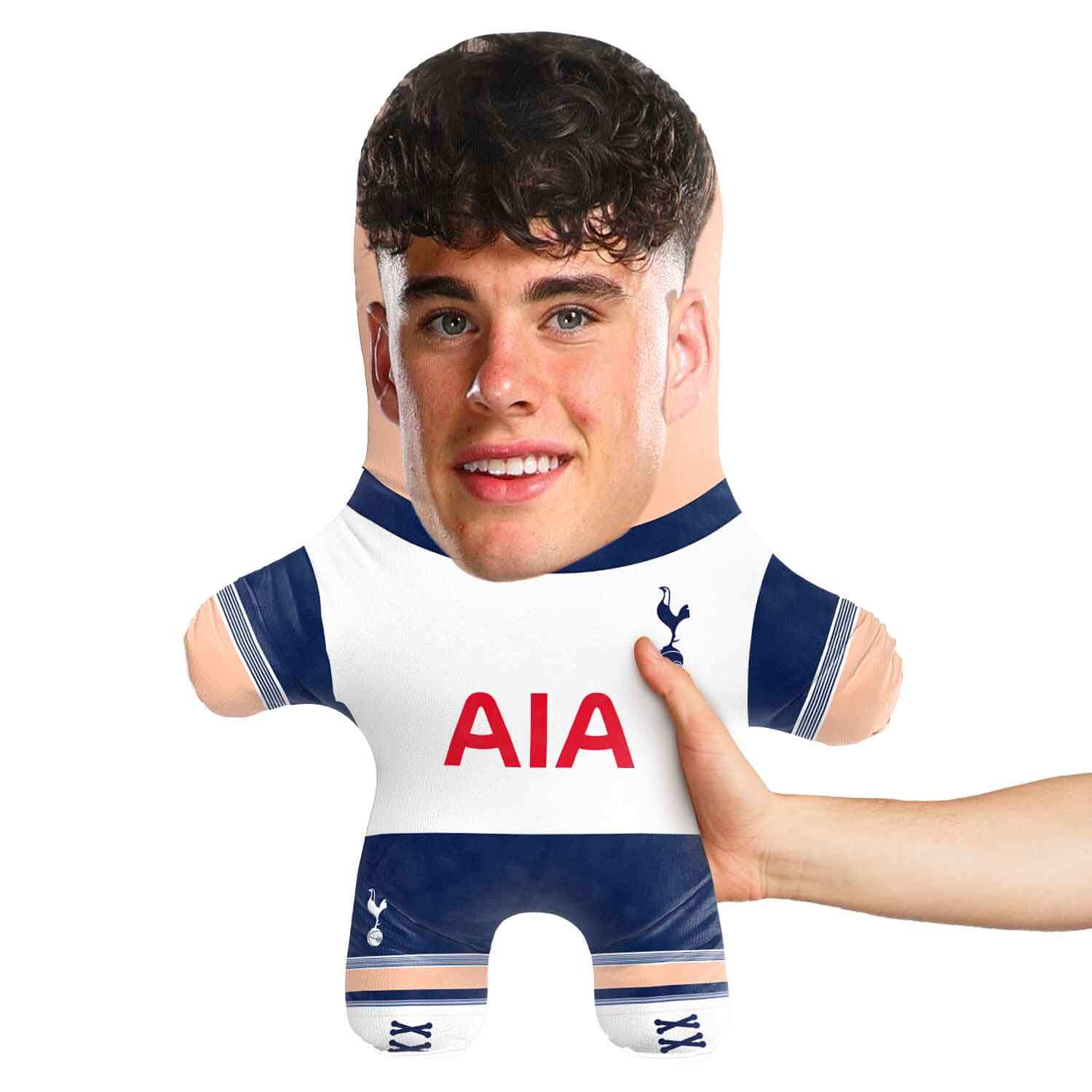 Archie Gray Face Pillow | Personalised Spurs Gift – Snugzy