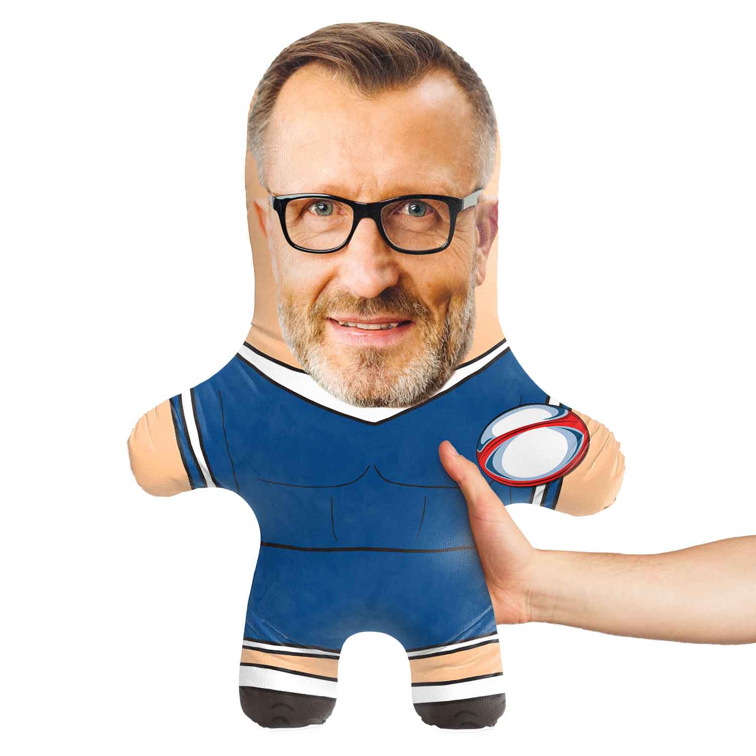 Rugby Player Face Pillow | Personalised Rugby Doll – Snugzy
