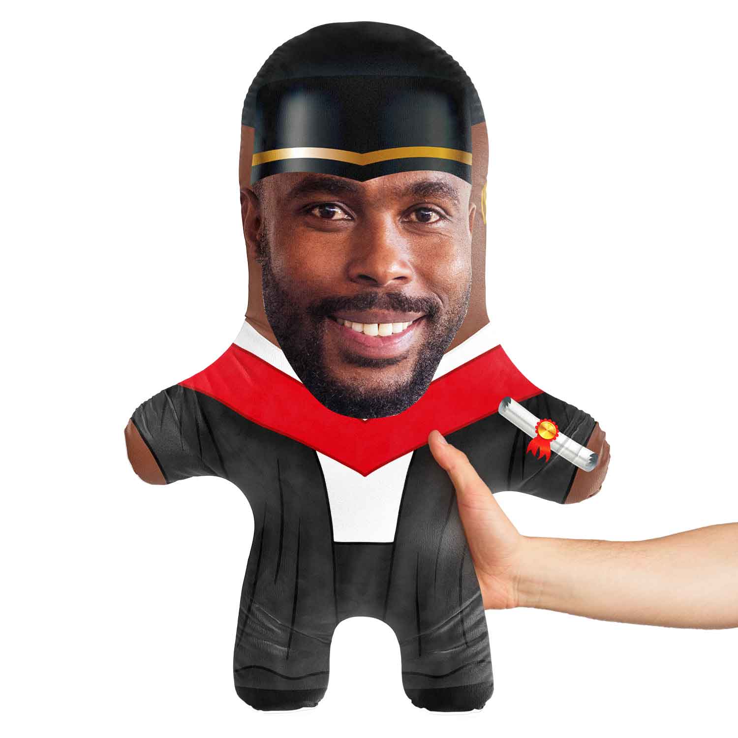 Red Graduation Gown Snugzy | Personalised Face Pillow