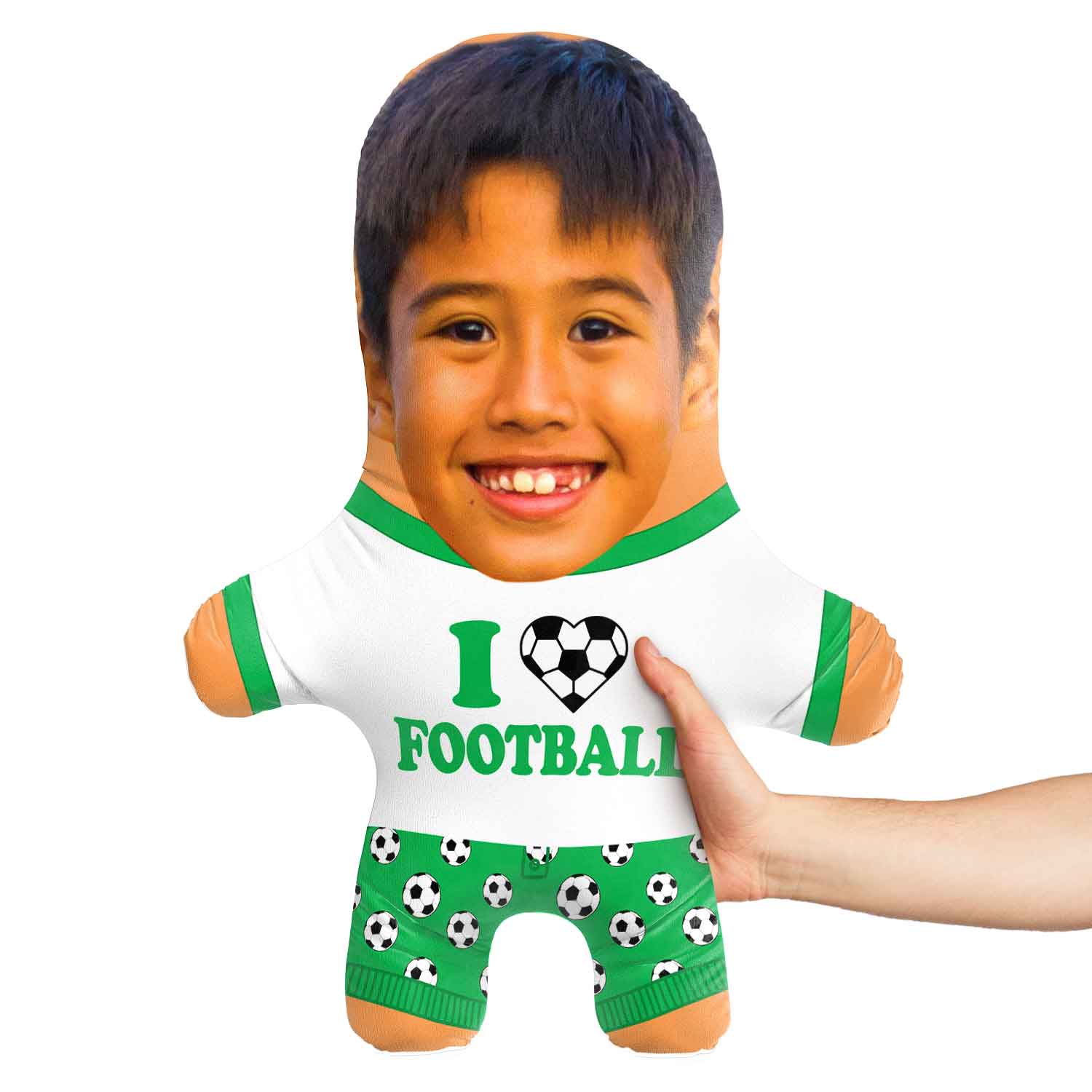 I Heart Football Snugzy | Personalised Face Pillow