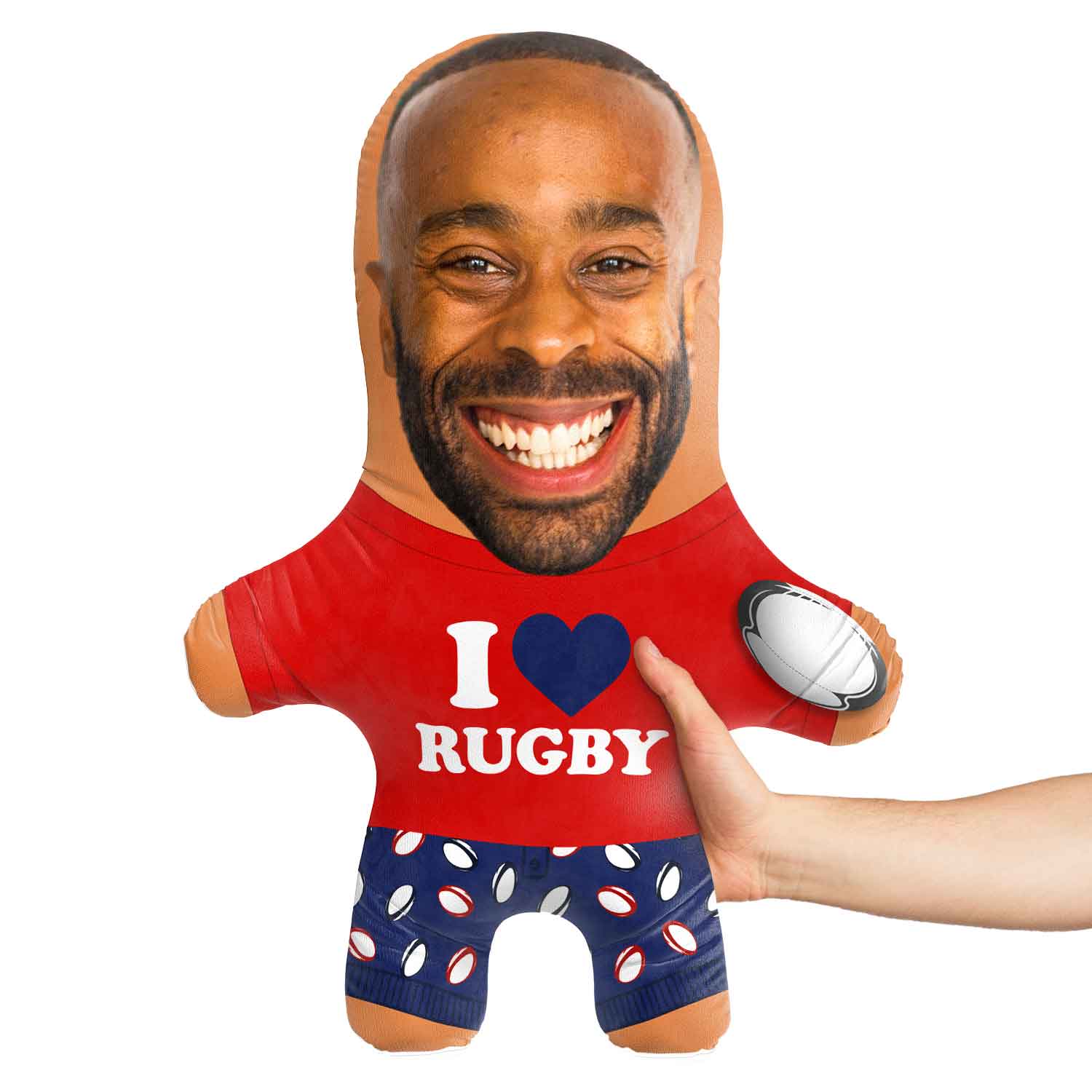 I Heart Rugby Snugzy | Personalised Face Pillow