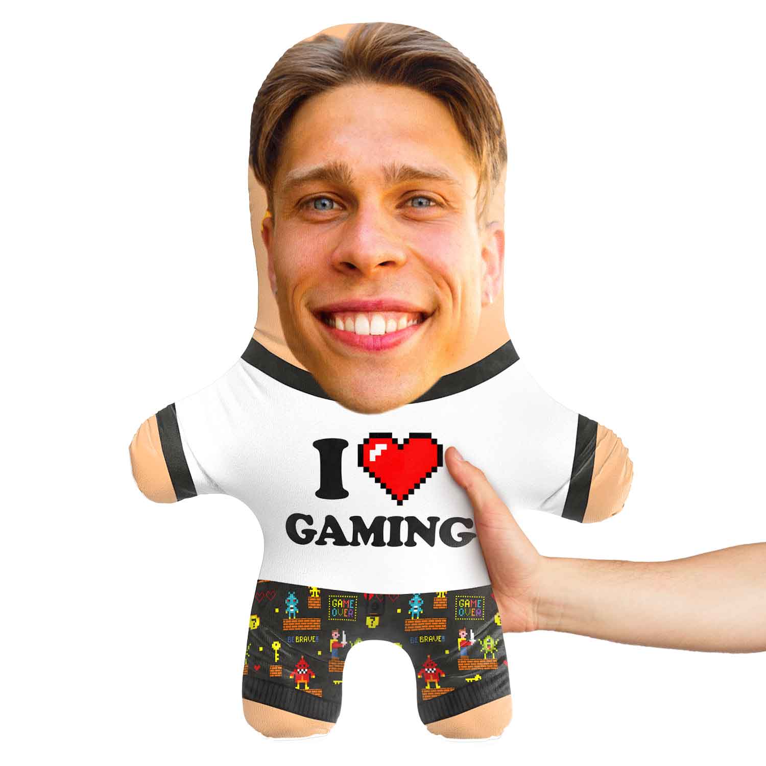 I Heart Gaming Snugzy | Personalised Face Pillow