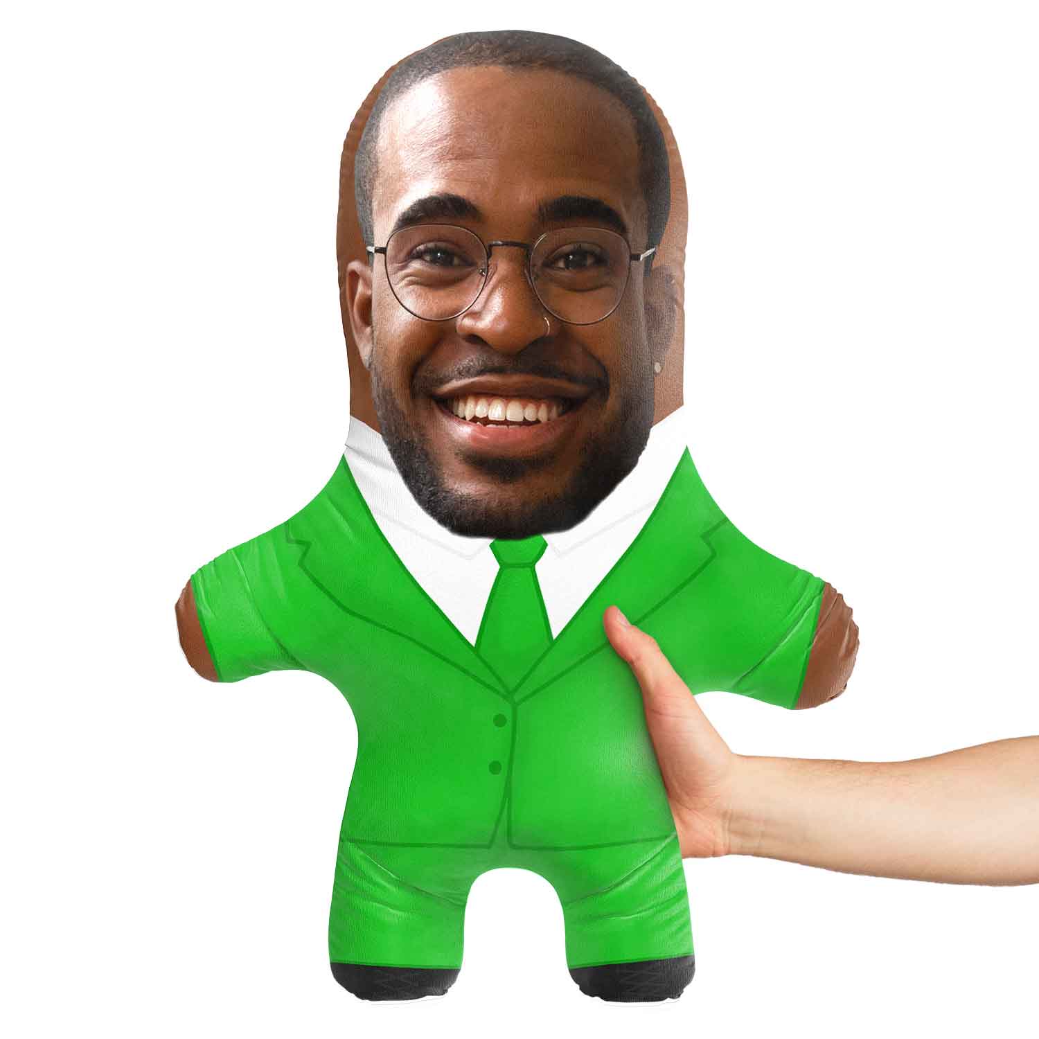 Green Suit Snugzy | Personalised Face Pillow