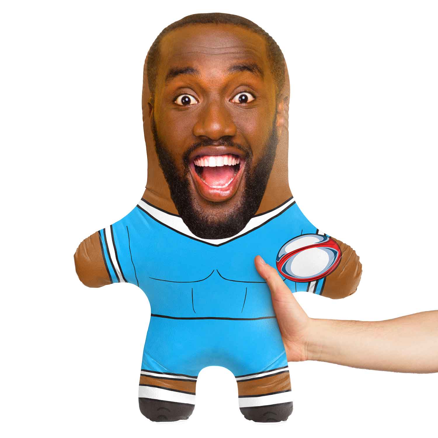 Rugby Player Face Pillow | Personalised Rugby Doll – Snugzy