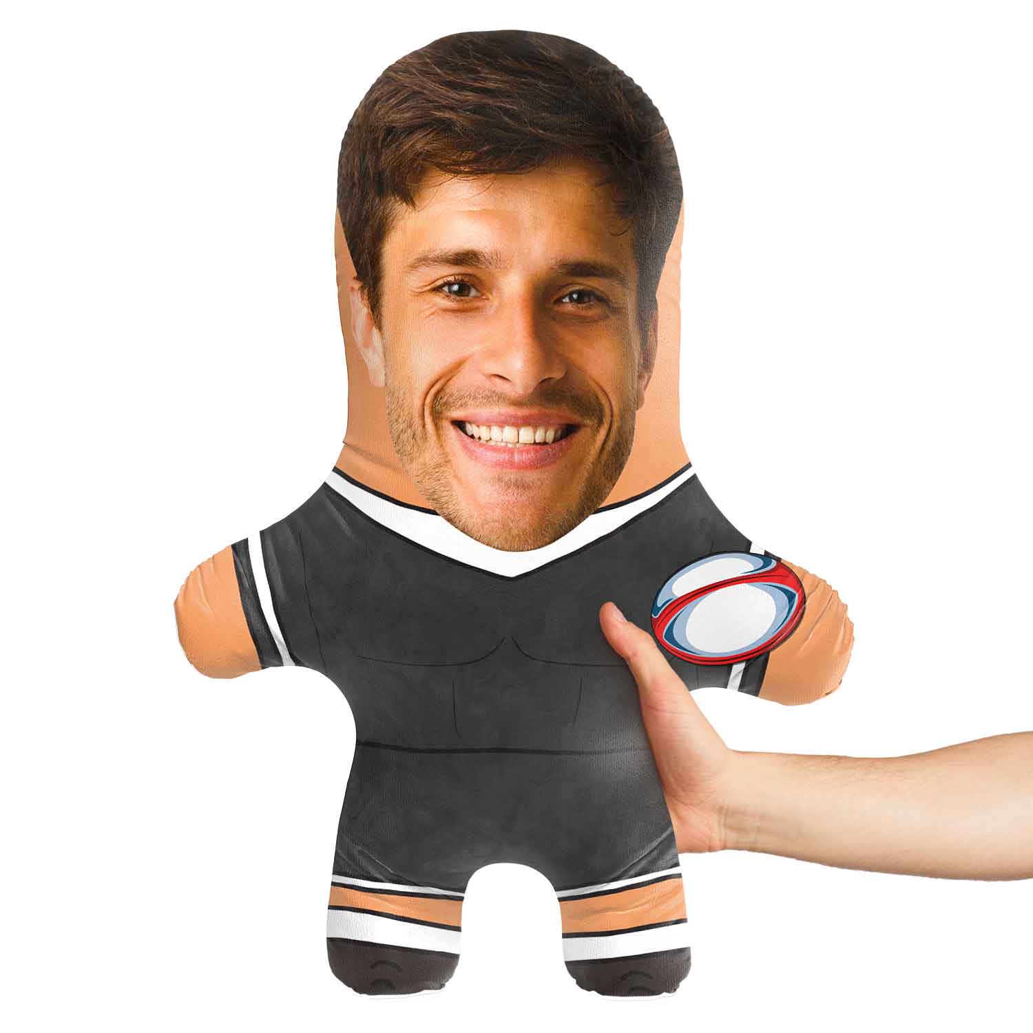 Rugby Player Face Pillow | Personalised Rugby Doll – Snugzy