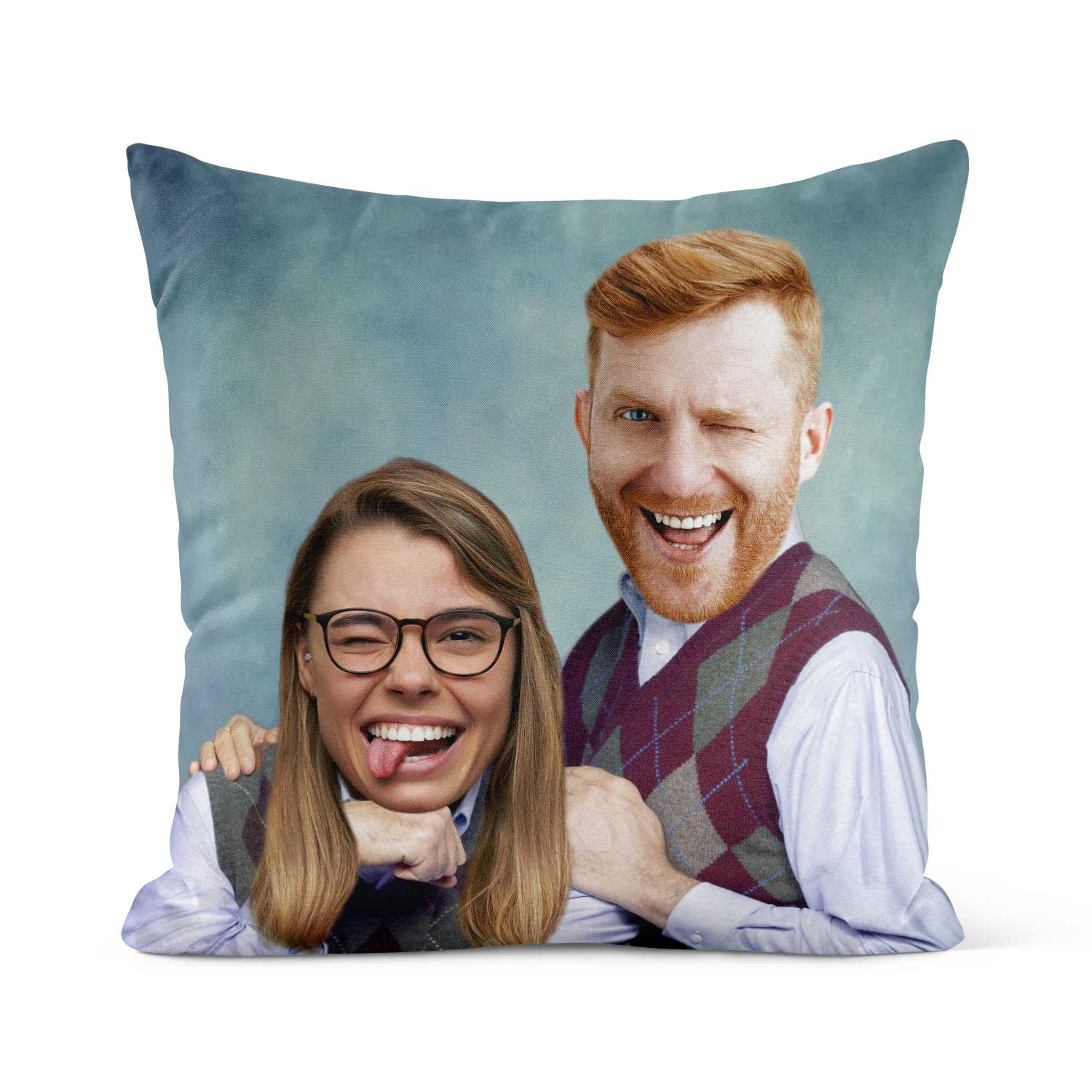 Retro Couple Portrait Cushion – Snugzy