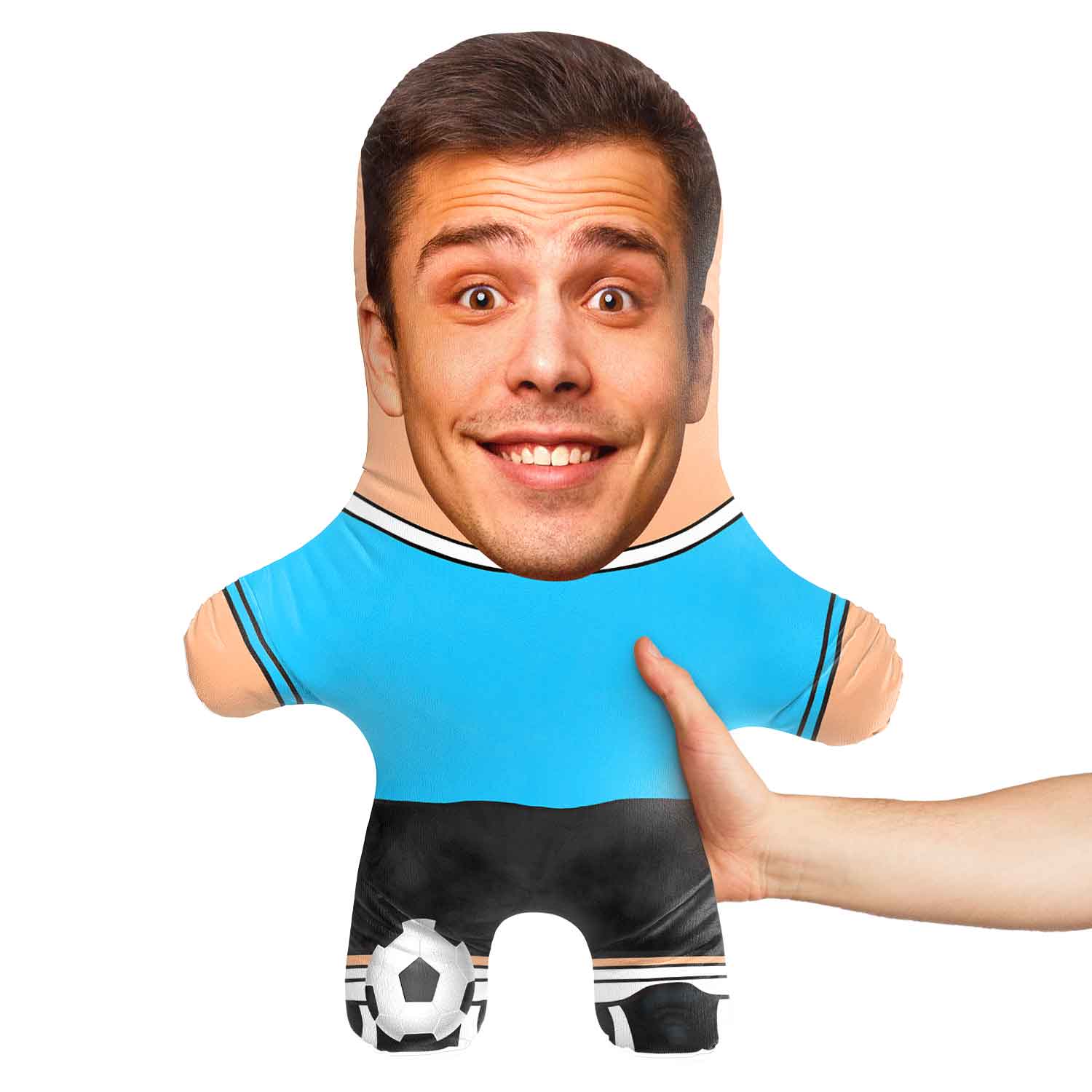 Footballer Face Pillow | Personalised Football Doll – Snugzy