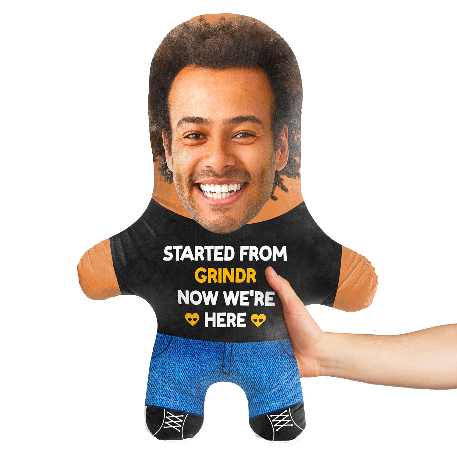 Started From Grindr Now We're Here Snugzy | Face Pillow Personalised Snugzy