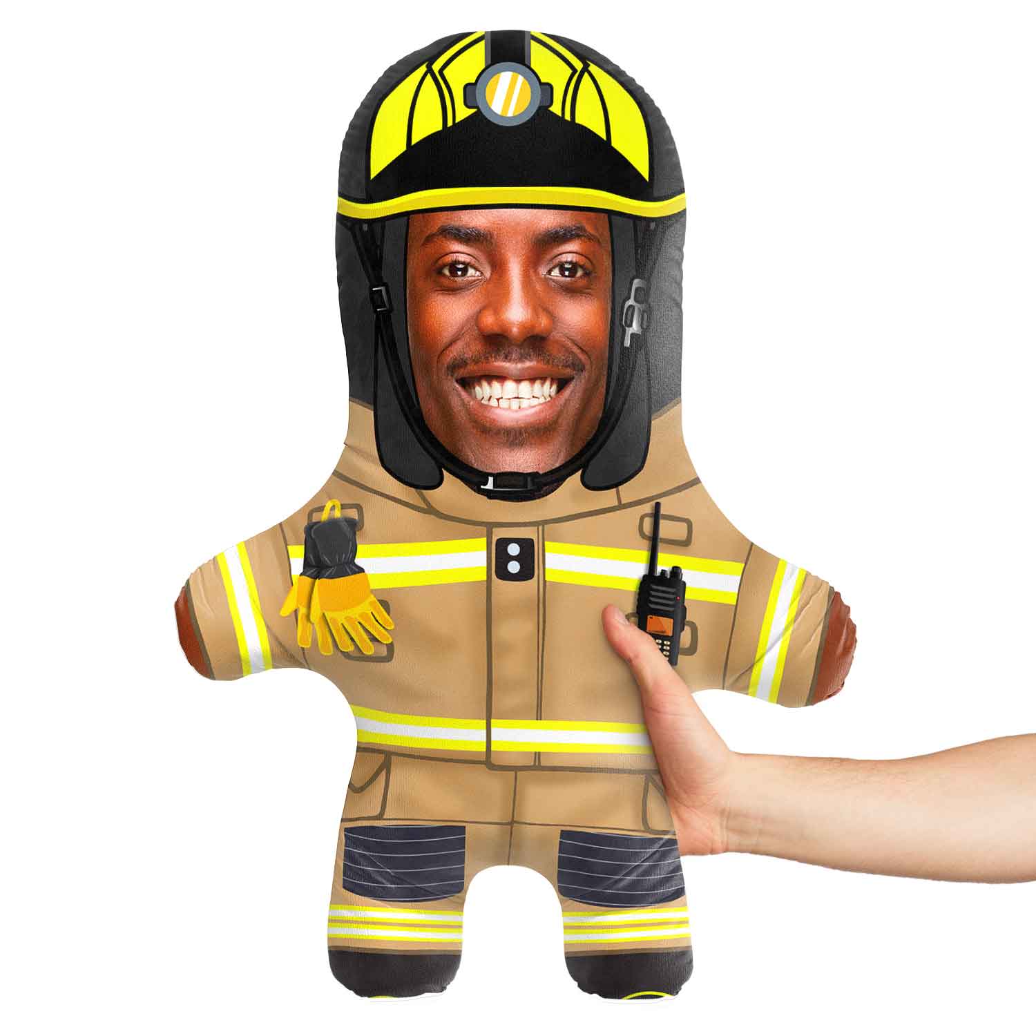 Firefighter Face Pillow | Personalised Fireman Doll – Snugzy