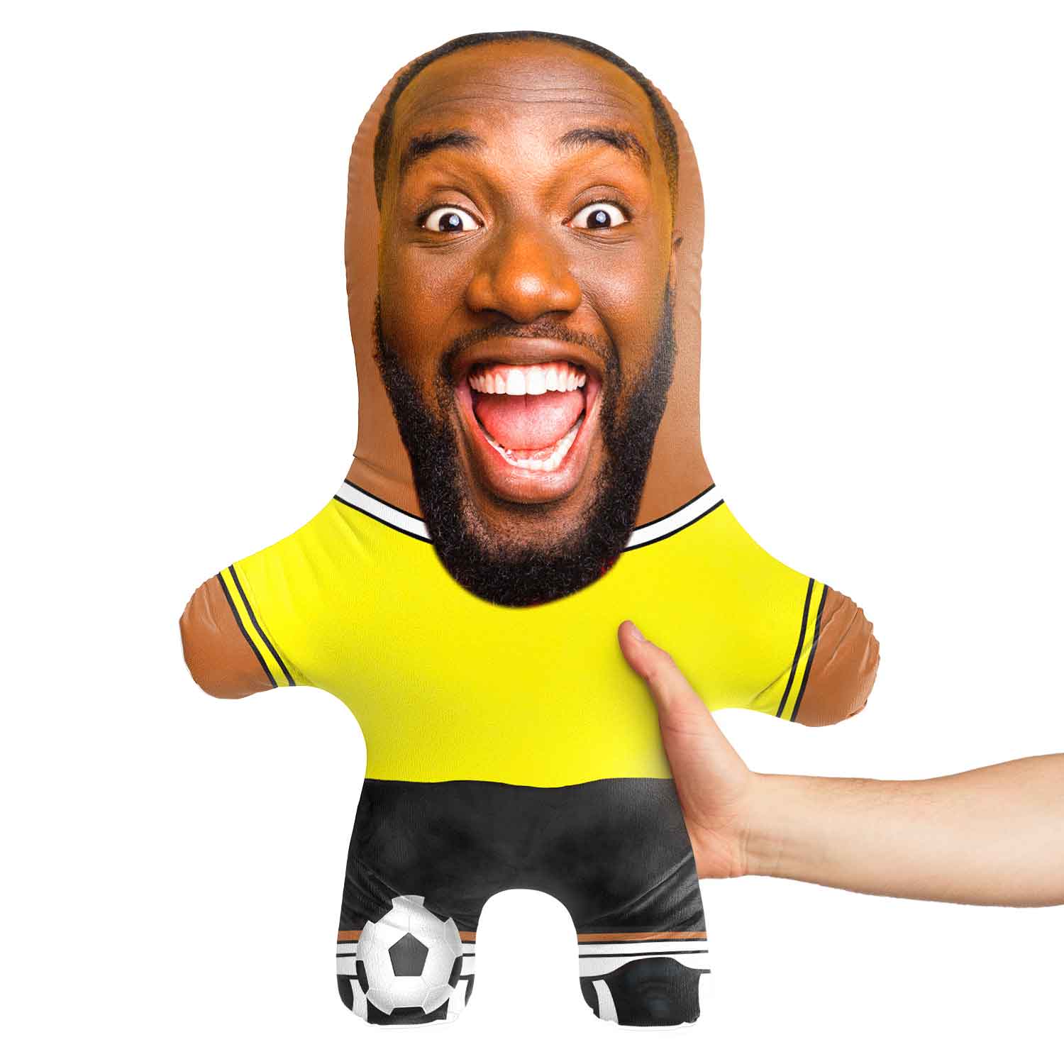 Footballer Face Pillow | Personalised Football Doll – Snugzy