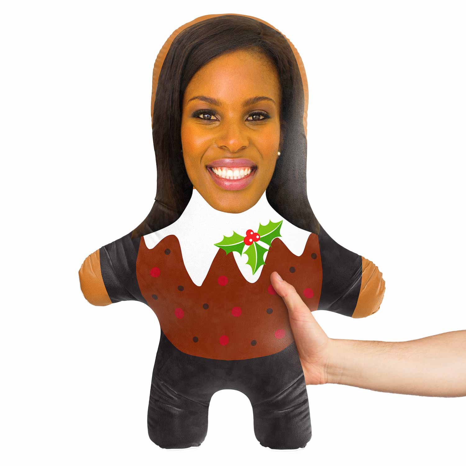 Christmas Pudding Face Pillow Cushion | Personalised Christmas Gift ...