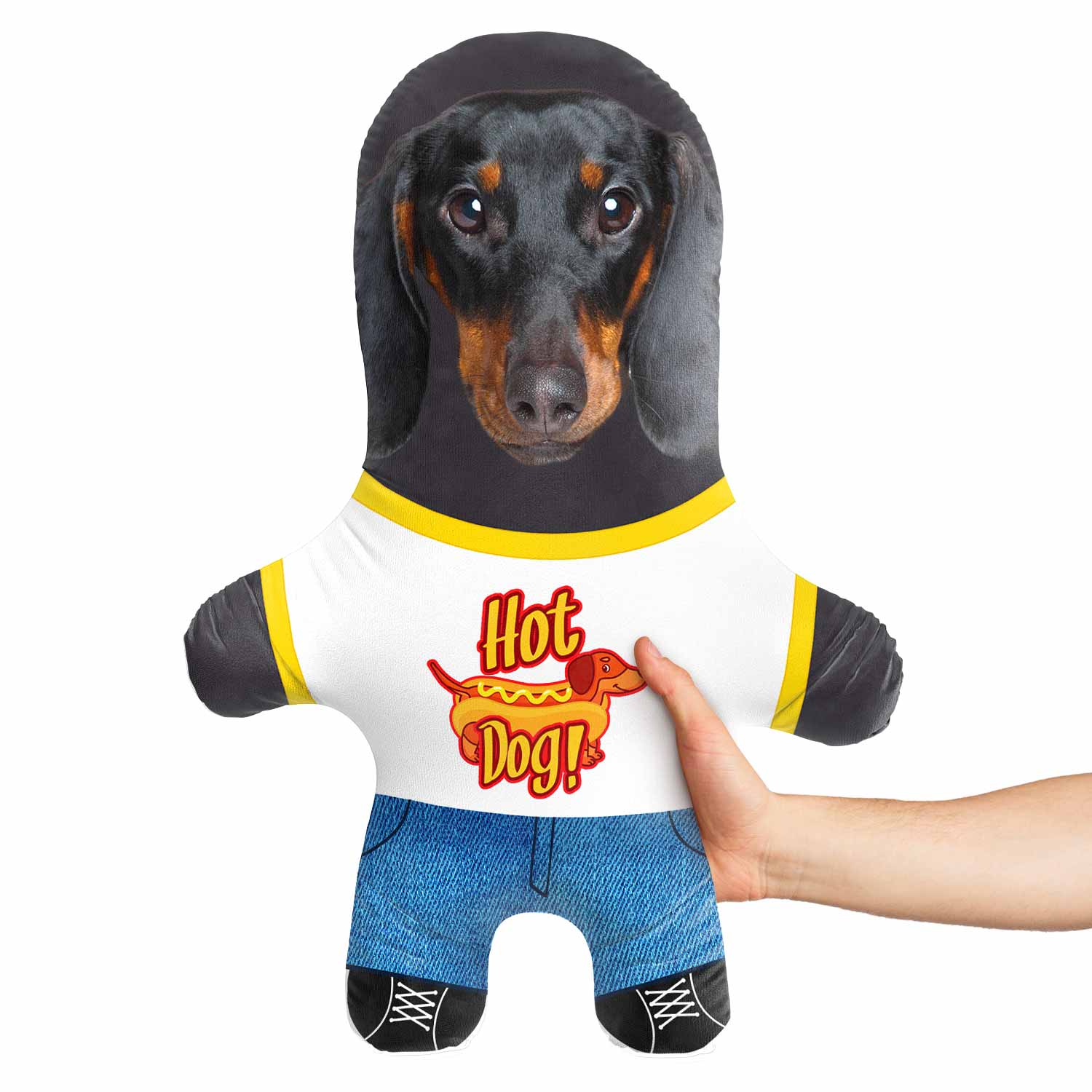 Hot Dog Face Pillow - Personalised Photo Cushion – Snugzy
