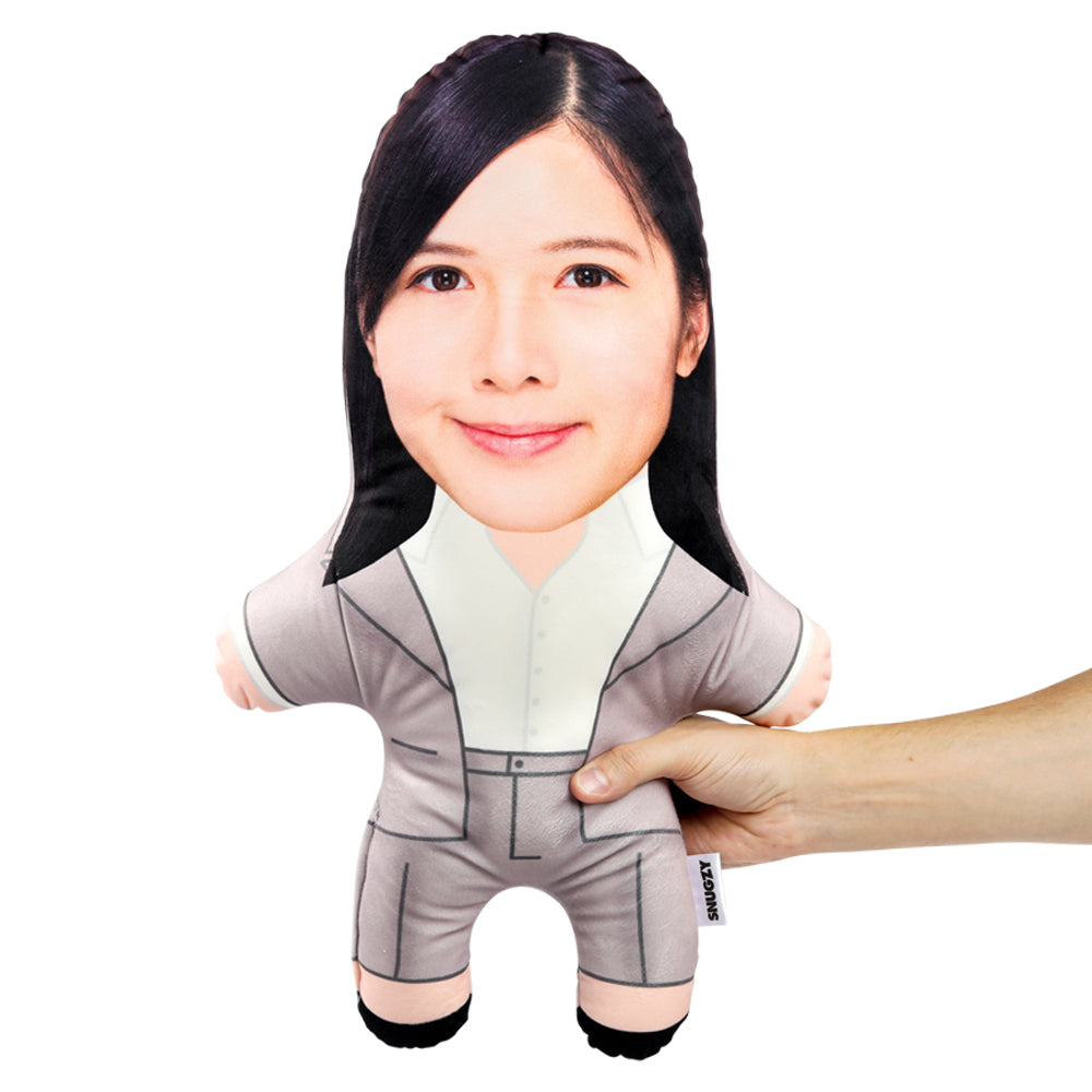 Suited Female Face Pillow | Personalised Face Pillow – Snugzy